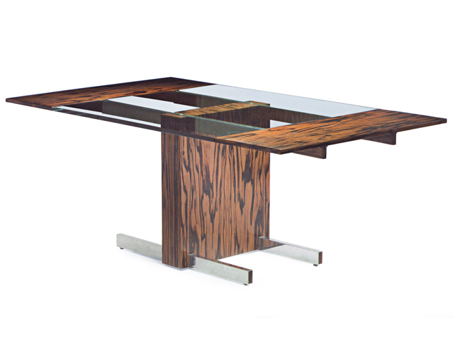 Vladimir Kagan, tables, Cubist Single Pedestal Dining Table